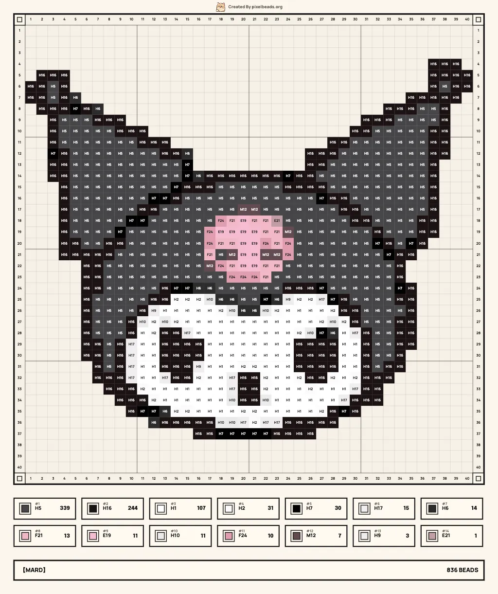 Cute Kuromi Perler Bead Pattern Pixel Art DIY | Pixelbeads